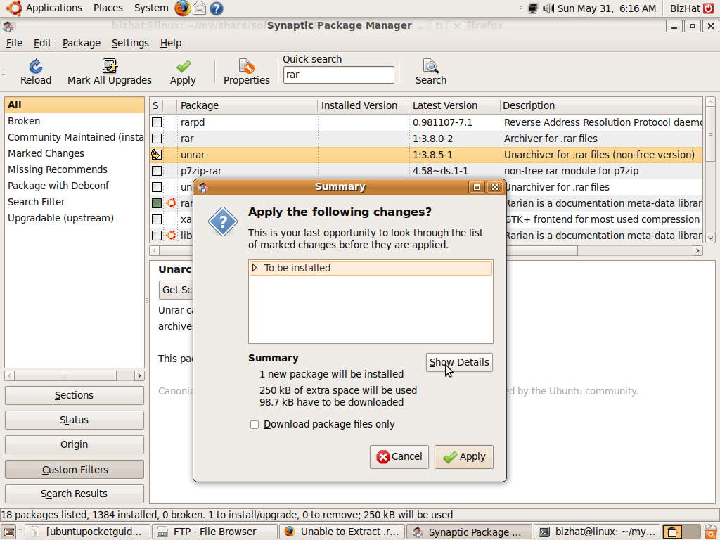 Extract RAR Archives In Ubuntu HostOnNet