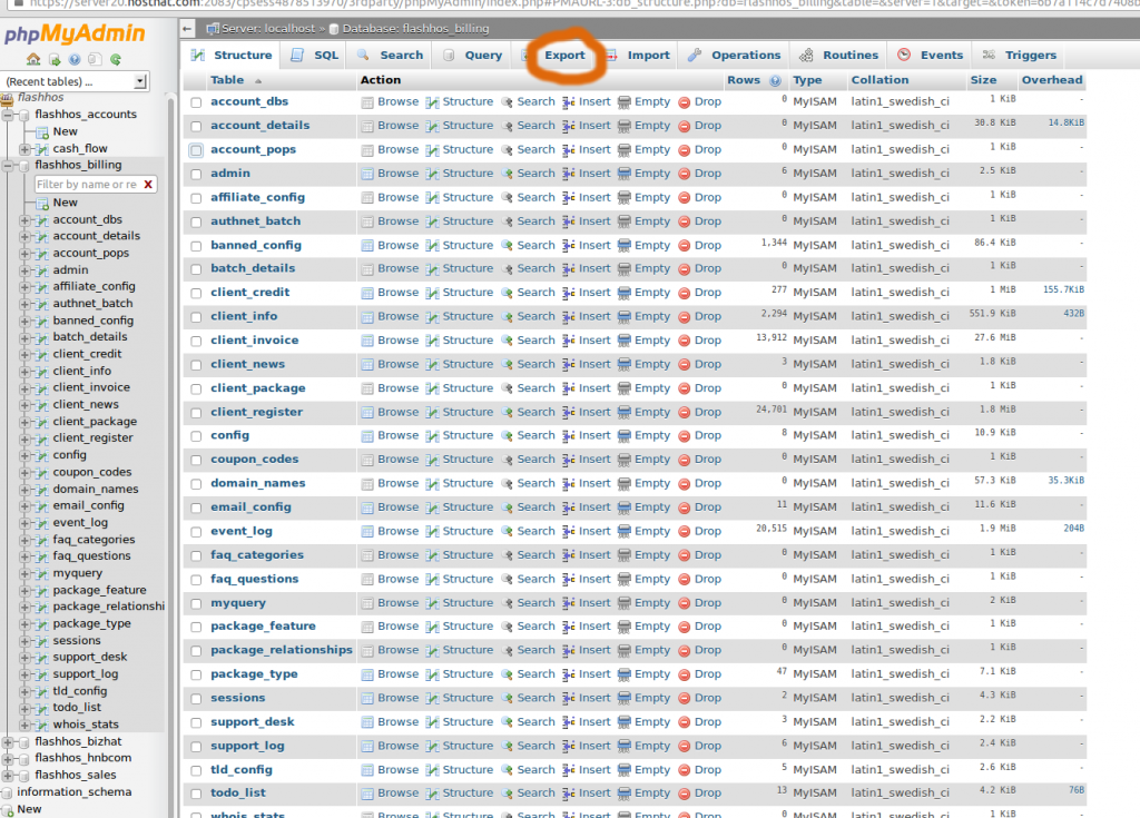 How to Back Up and Restore a MySQL Database using PHPMyAdmin | HostOnNet.com