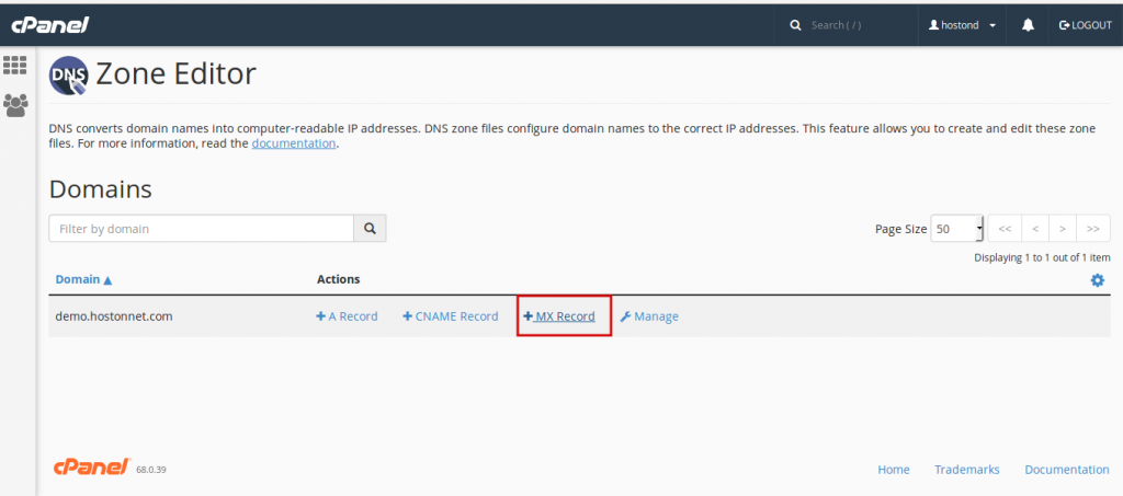 How to add a MX Record in cPanel using DNS Zone Editor? | HostOnNet.com
