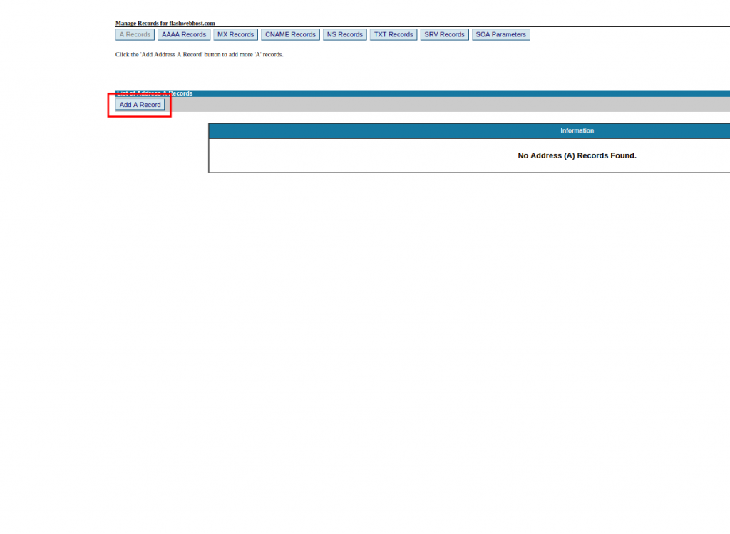 How to add A Record through domain control panel | HostOnNet.com