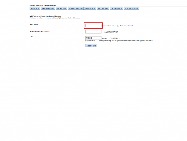 How to add A Record through domain control panel | HostOnNet.com