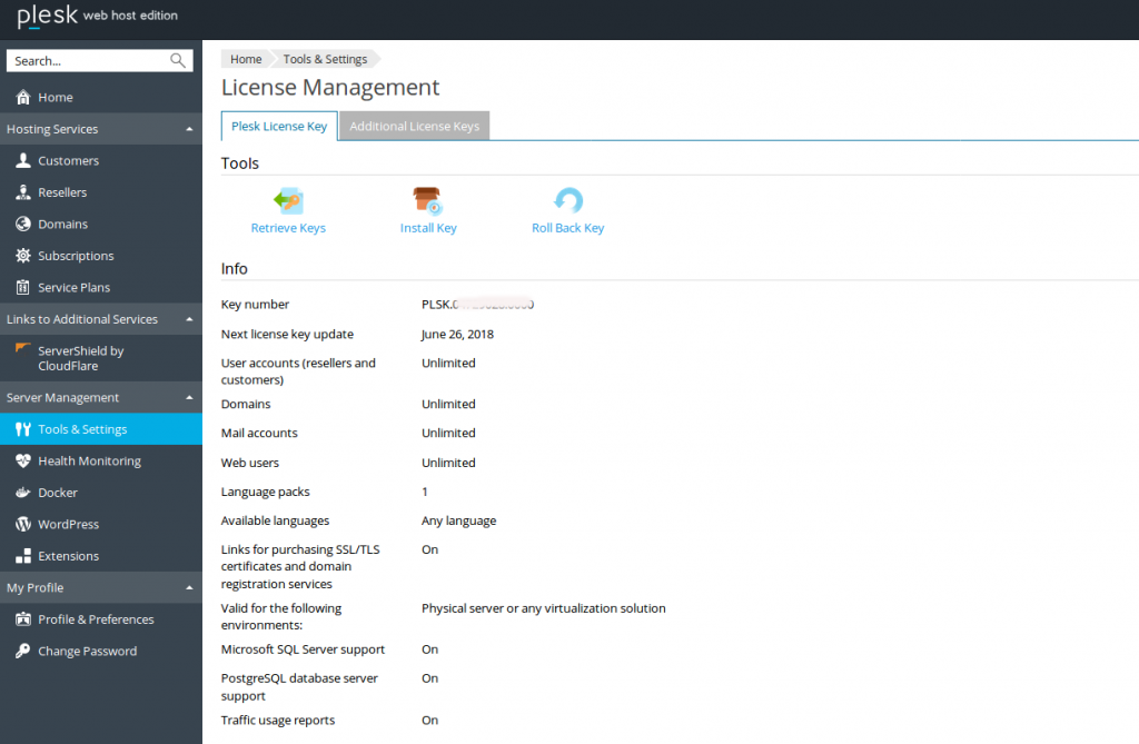 How to Update Your License Key in Plesk | HostOnNet.com
