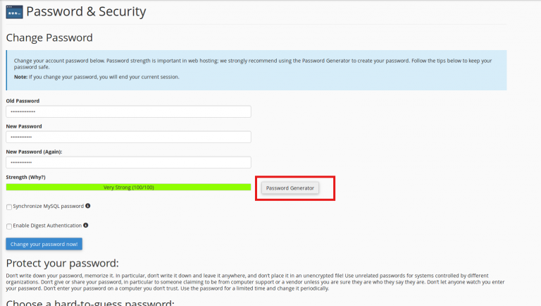How to Change your cPanel Password | HostOnNet.com