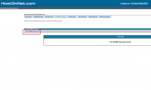 How to add CNAME Record through domain control panel | HostOnNet.com