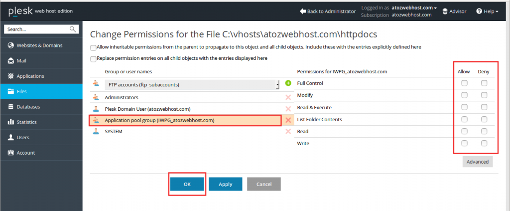 How to change file permissions in plesk control panel | HostOnNet.com