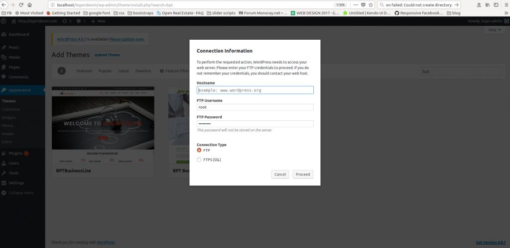 How to fix Could not create directory error on local wordpress | HostOnNet.com