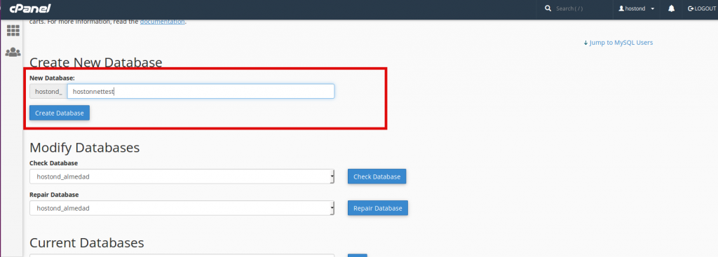 How To Create A MySQL Database In cPanel | HostOnNet.com