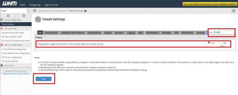 How To Display Inode Usage In Cpanel