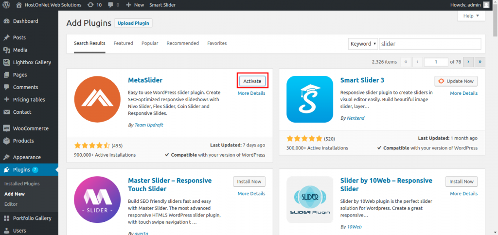 How to Add Slider in WordPress | HostOnNet.com