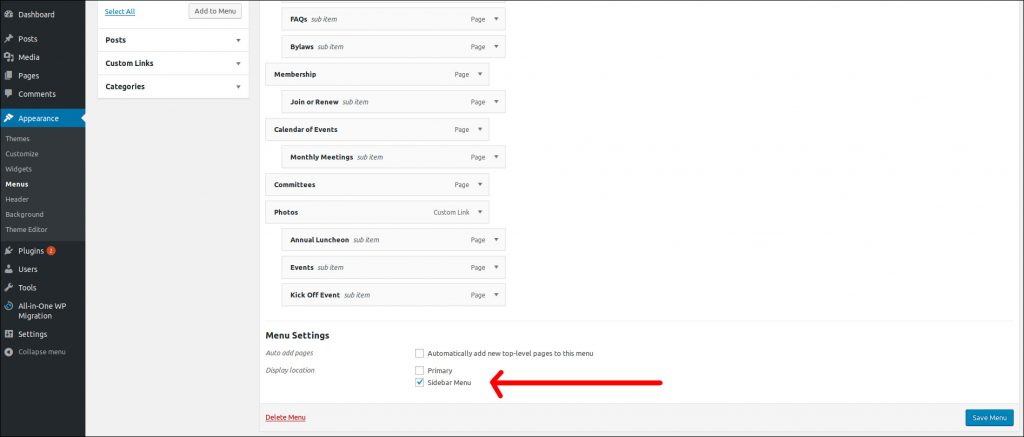 How to add a vertical dropdown menu in WordPress sidebar | HostOnNet.com