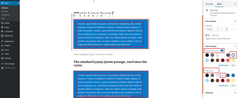 How to Change the Color of Text in WordPress Gutenberg editor | HostOnNet.com